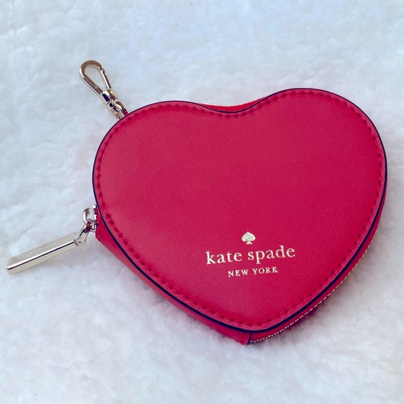 kate spade | Bags | Kate Spade Red Heart Coin Purse And Key Ring Nwot ...
